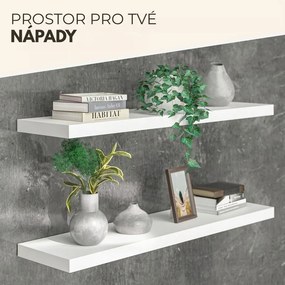 Nástěnná police FIGO + konzole, 90cm, bílá Casaria