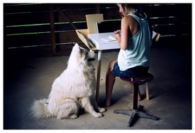 Bílý psací stůl s 1 šuplíkem EMKO My Writing Desk