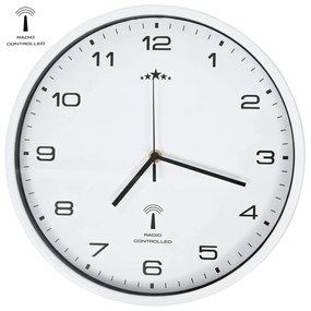 Rádiem řízené nástěnné hodiny se strojkem Quartz 31 cm bílé - Default Title
