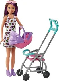 MATTEL Herní set Barbie Skipper Chůva s kočárkem / s miminkem a doplňk