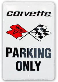 Plechová cedule Corvette Parking Only 20cm x 30cm