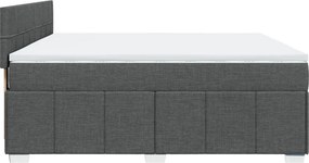 Box spring postel s matrací tmavě šedá 200x200 cm textil 3289476