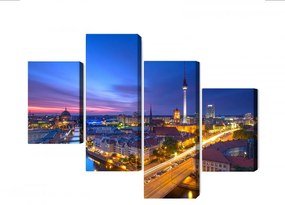 Vícedílný obraz Berlínské Panorama Při Západu Slunce Nedostatek Nedostatek Plátno Canvas 80x50