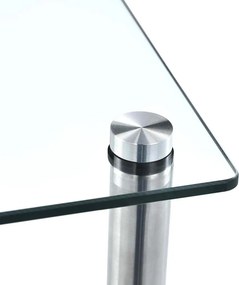 5patrová police průhledná 40 × 40 × 130 cm tvrzené sklo 249506