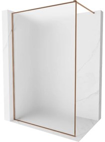 Mexen Kioto-F, sprchová zástěna s rámem 100 x 202 cm, 8 mm sklo námraza, profil růžové zlato, 800-100-104-60-30