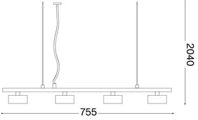 Ideal Lux - LED Lustr na lanku MINOR 4xGX53/9W/230V 75,5 cm černá