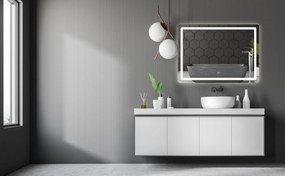 Dotykové zrcadlo s LED osvětlením COLOR 80x60 cm