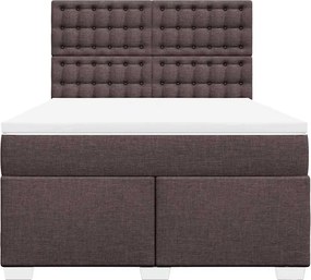 Box spring postel s matrací tmavě hnědá 140x190 cm textil 3292800