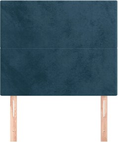 Čelo postele tmavě modré 90x5x118/128 cm sametové 3116092