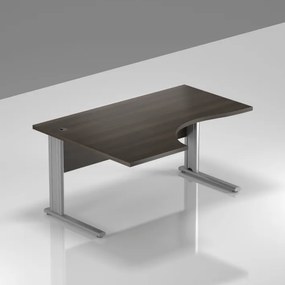 NABYTEK-DESIGNOVY.CZ - BPR19 07 - Kancelářský stůl rohový levý Komfort, kovová podnož, 140x70/100x76 cm, kaštan/šedá