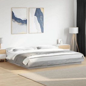 Rám postele šedý sonoma 200 x 200 cm kompozitní dřevo 3281166