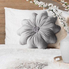 DEKORAČNÍ POLŠTÁŘ FLORES 5 Ø40 CM STŘÍBRNÁ