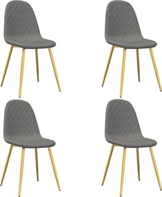 vidaXL Jídelní židle 4 ks samet [325679] Barva: Tmavě šedá