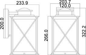 Venkovní retro lucerna Elstead ARGYLE 32 cm starý zinek IP44 1xE27