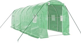 Skleník s ocelovým rámem zelený 12 m² 6 x 2 x 2 m 3188018