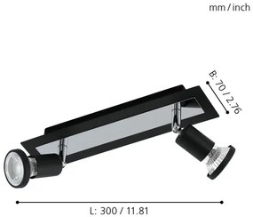 Eglo 94964 - LED Bodové svítidlo SARRIA 2xGU10-LED/5W/230V
