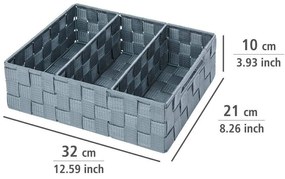 Box na drobnosti  ADRIA GREY, organizér, vysoce kvalitní kontejner, šedá barva, WENKO