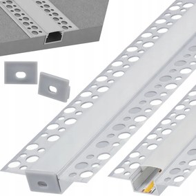 BERGE LED hliníkový profil zapuštěný 2m - sada