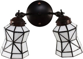 Nástěnná lampa Tiffany s bílými stínidly Joanne - 30*23*23 cm E14/max 2*25W