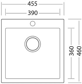 Sinks Viva 455  Granitový dřez bez odkapu, 45,5x46cm, sahara, SIGVI45546050