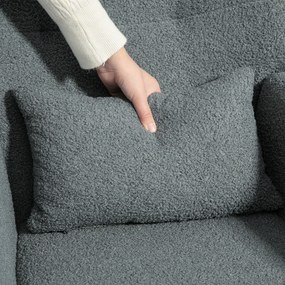 HOMCOM Houpací Křeslo, Houpací Křeslo s Teddy Tkaninou, Područky, Křeslo pro Kojení s Metalovými Kluzáky, Bederní Polštář, Recliner se Stranou Kapsou…