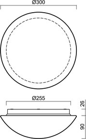 OS AUR70862 AURA 8 IP stropní/nástěnné skleněné svítidlo bílá IP65 4000 K 9W LED - OSMONT