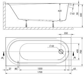 Scansani Dida akrylátová vana Délka vany: 150cm