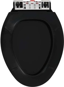 vidaXL Toaletní sedátko pomalé sklápění rychloupínací [145020] Barva: Černá