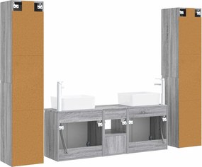 Sada koupelnového nábytku 5 ks Šedý Sonoma 33 x 34,5 x 160 cm 3406039