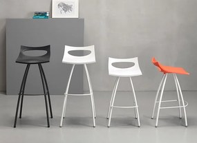 SCAB - Barová židle DIABLITO nízká - bílá/chrom
