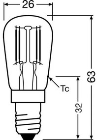 LED žárovka do lednice E14 OSRAM 1,6W (5W) teplá bílá (2400K)