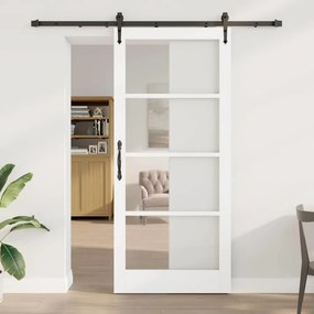 Posuvné dveře 93 x 211 cm Masivní borové dřevo a sklo 3332402