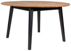 Kulatý jídelní stůl Martila 140 cm z bukového dřeva a kovu, přírodní/černá
