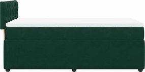 Box spring postel s matrací tmavě zelená 100x200 cm samet 3289971