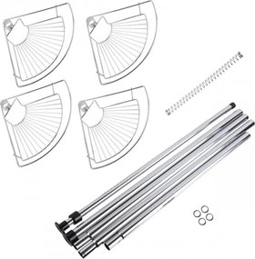 Erga Scopic, rohová teleskopická sprchová tyč 4 policová XL, chromová, ERG-YKA-CH.SCOPIC-XL-CHR