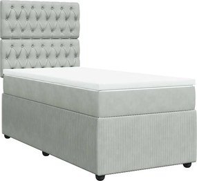 Box spring postel s matrací světle šedá 80 x 200 cm samet 3294496