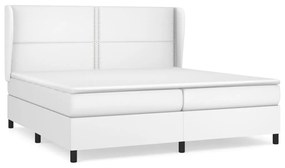 vidaXL Box spring postel s matrací bílá 200x200 cm umělá kůže