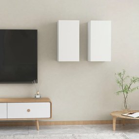 vidaXL TV stolky 2 ks 30,5 x 30 x 60 cm dřevotříska [803339] Barva: Bílá