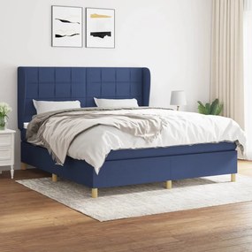 Box spring postel s matrací modrá 180x200 cm textil 3128547