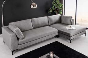 Designová rohová sedačka Sashanique 313 cm šedý samet - pravá