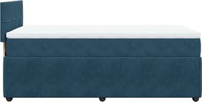 Box spring postel s matrací modrá 90 x 200 cm samet 3289954