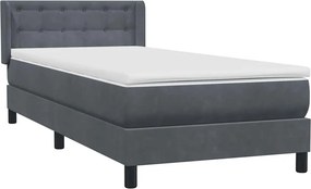 Box spring postel s matrací tmavě šedá 80x220 cm samet 3318472