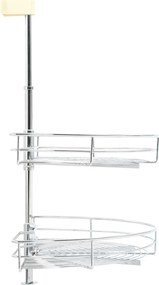 vidaXL 2patrový kuchyňský drátěný koš stříbrný 180 stupňů 75x38x80 cm [50972]
