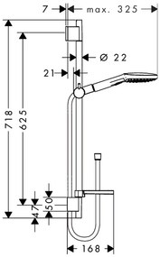 Hansgrohe Raindance Select E, sprchová souprava 120 3jet EcoSmart 9 l/min. se sprchovou tyčí 65 cm, chromová, HAN-26622000