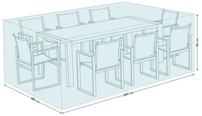 Esti&amp;Esta® OCHRANNÝ OBAL NA JÍDELNÍ ZAHRADNÍ SESTAVU 280X180X90 CM