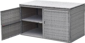 Costway Ratanový terasový box s objemem 335 l – 115 × 60 × 65 cm, šedá