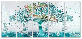 Malvis ® Obrazy tyrkysový strom Velikost: pětidílné schody - 150x75 cm