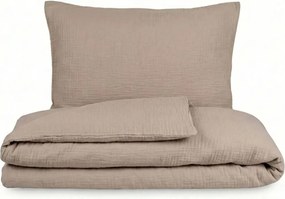 Kvalitex Mušelínové povlečení béžové 1x 240/200, 2x 70/90cm