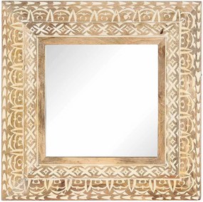 Ručně vyřezávané zrcadlo 50 x 50 x 2,6 cm masivní mangovník 321644