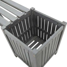 Zahradní lavice se 2 truhlíky 150 cm masivní akácie šedá 311823